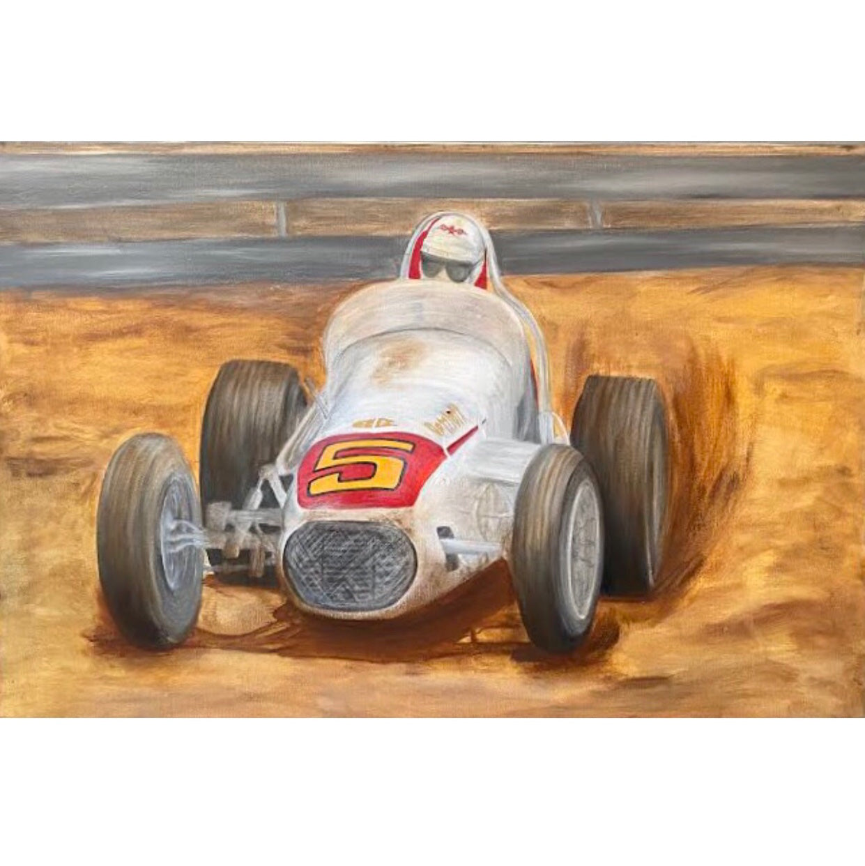 1968 Al Unser Hoosier 100 36 x 24 Original Ron Burton Artwork