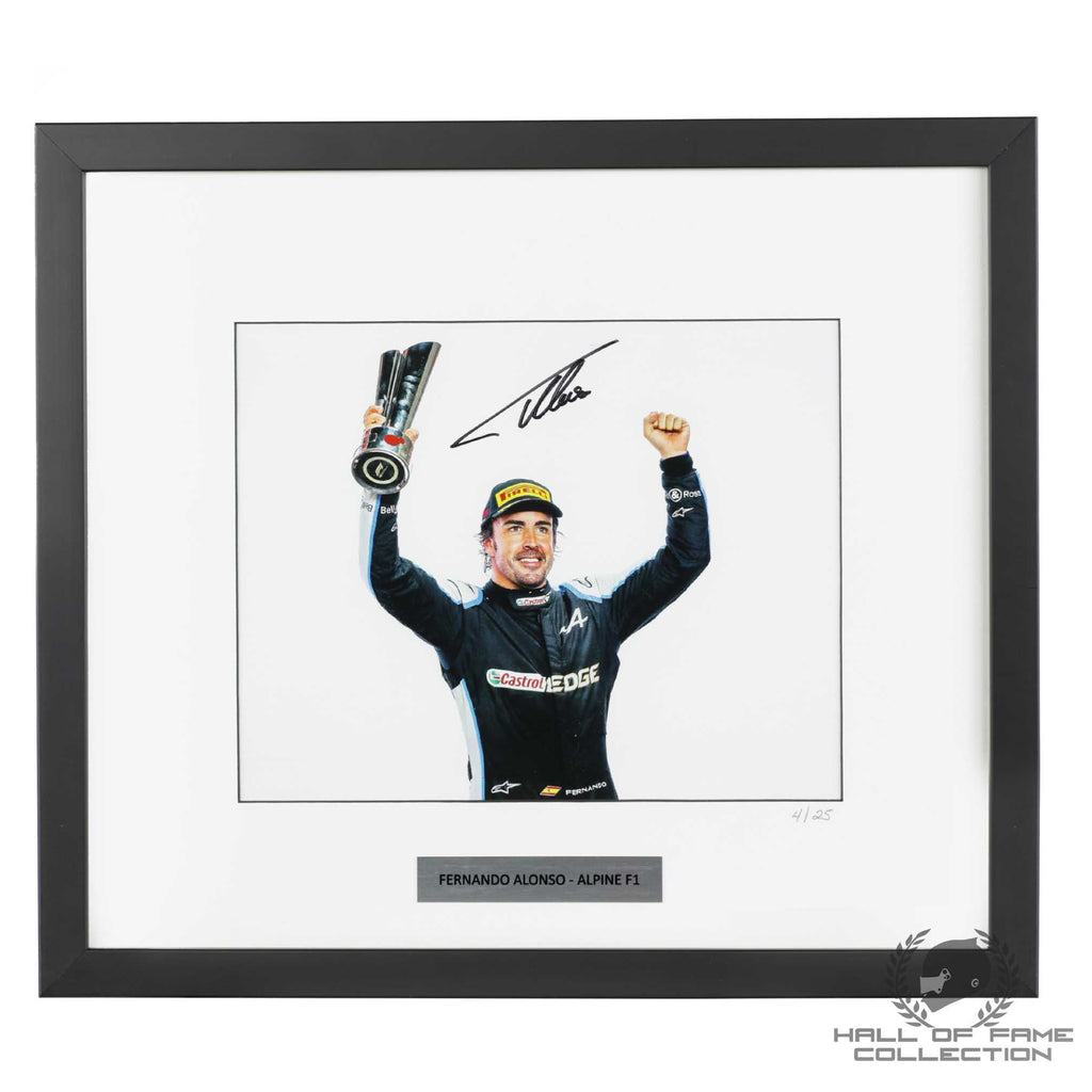 2021 Fernando Alonso Signed Alpine Limited Edition /25 Framed F1 Photo