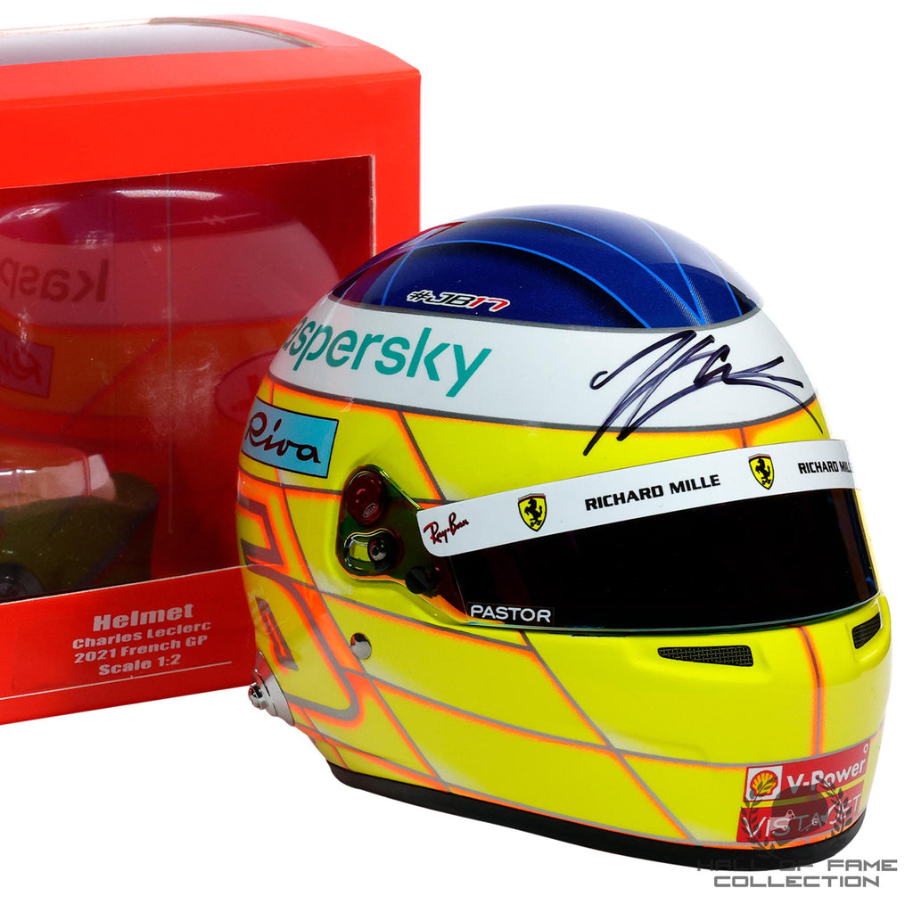 2021 Charles Leclerc Signed 1:2 Scale Bell French GP Scuderia Ferrari