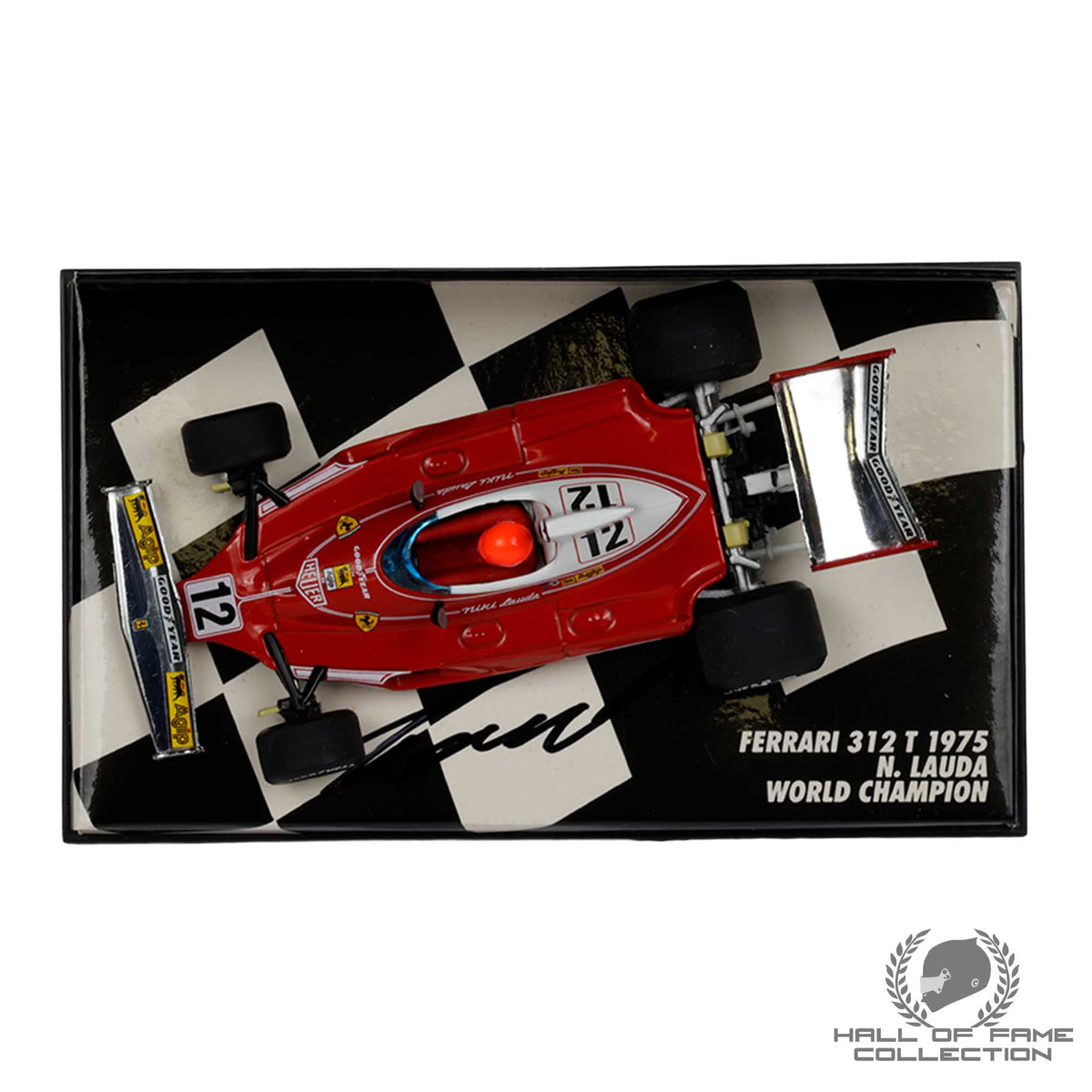 1975 Niki Lauda Signed 1st World Championship Ferrari 312T Minichamps